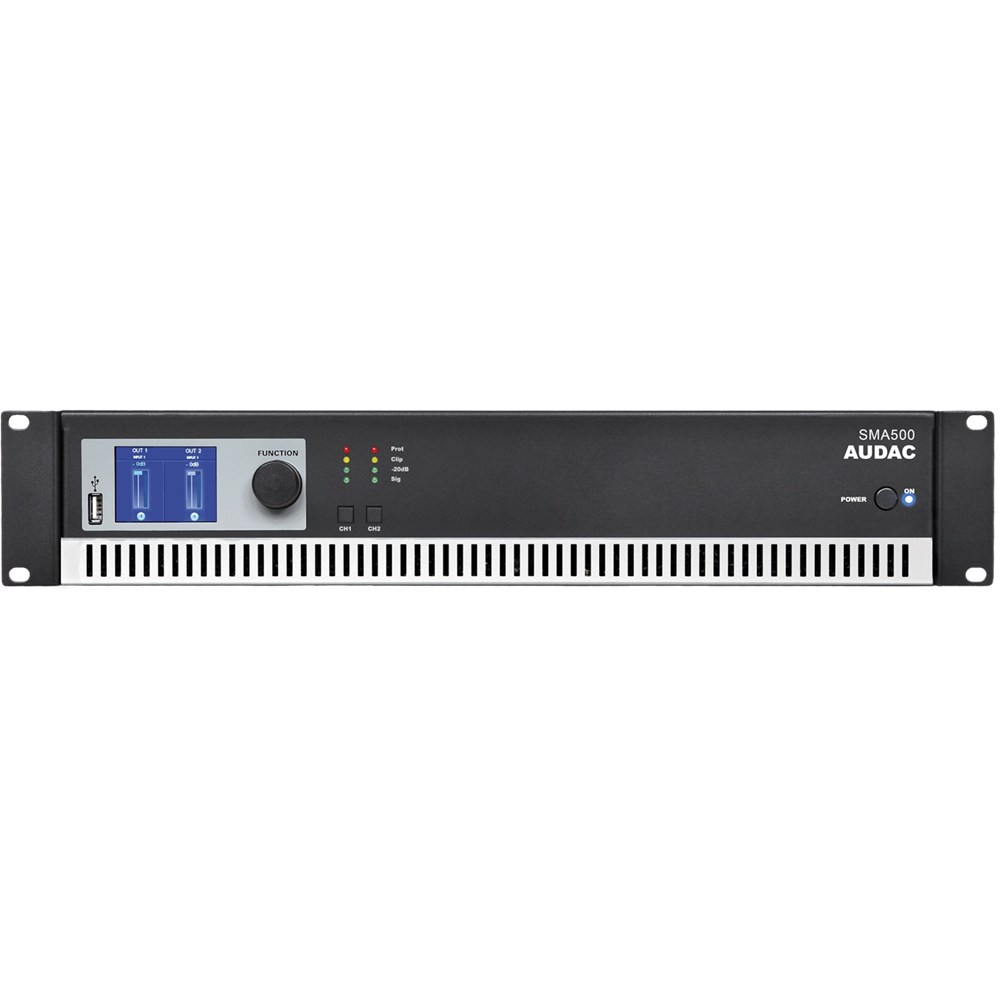 AUDAC SMA500 2 CH POWER AMPLIFIER WITH WAVE DYNAMICS 2RU - 2X 500W ...