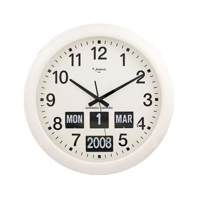 JADCO BQ368 475MM ROUND WALL CLOCK WITH CALENDAR DAY DATE MONTH AND 