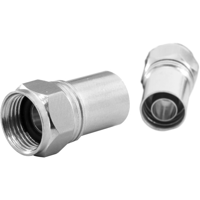 PR1016 F' COMPRESSION RG6 PLUG WITH O-RING SMOOTH - Radio Parts