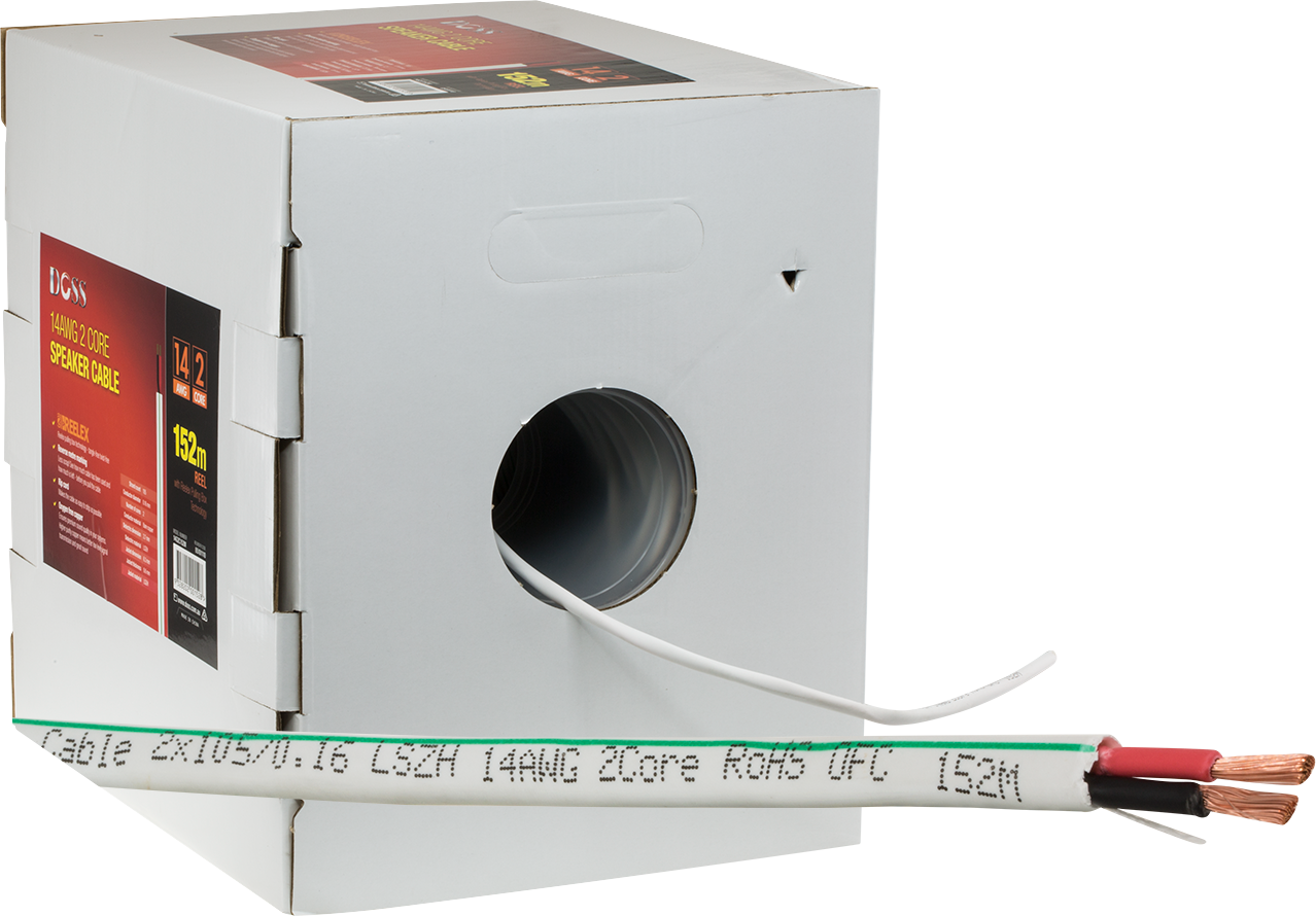 DOSS 14G2C152M 14AWG 2CORE SPEAKER CABLE 152M 500FT ROLL LSZH REELEX ...