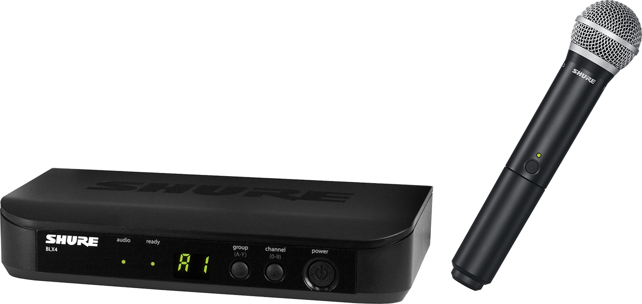 SHURE BLX24PG58-M17 WIRELESS HANDHELD MIC SYSTEM 662-686MHZ AUTO SET-UP ...